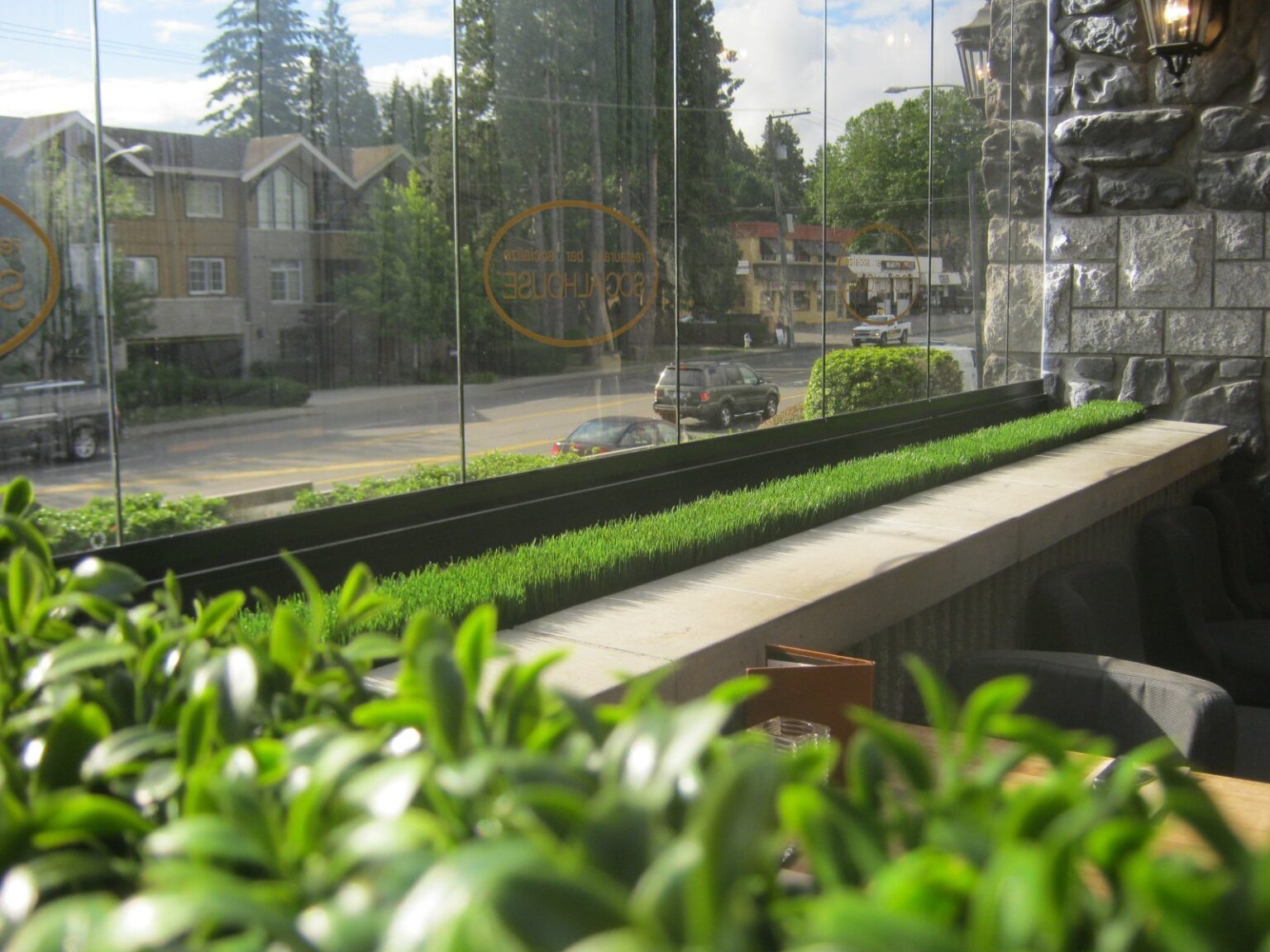Wheat Grass Window Treatment // Browns Restaurant - Greenscape Design ...
