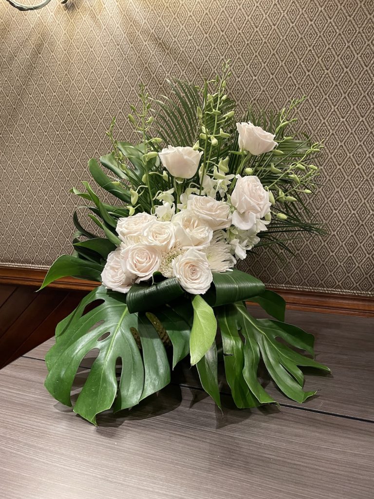 White Rose Table Top Arrangement - Greenscape Design & Decor